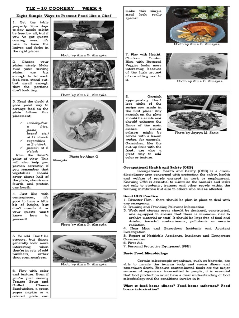 Tle - 10 Cookery Week 4: Eight Simple Ways To Present Food Like A Chef ...