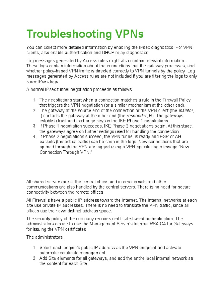 Troubleshooting VPNs | PDF | Virtual Private Network | Computer Network