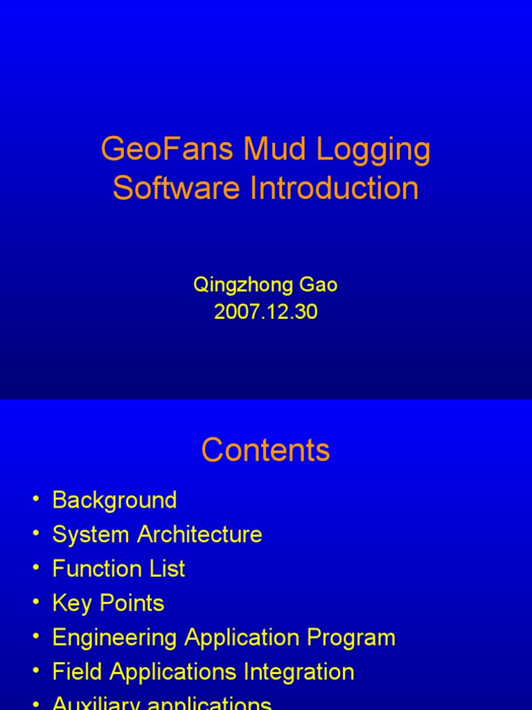 GeoFans Mud Logging Software Introduction | PDF | Databases | Computing