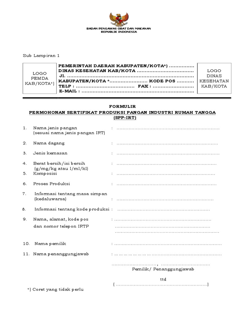 01 Persyaratan Formulir Permohonan Sertifikat Produksi Pangan Industri ...