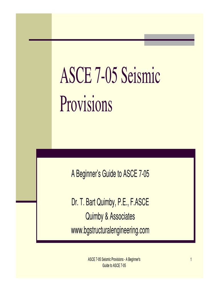 Asce 7 05 Seismic Provisions PDF Free | PDF | Earthquake Engineering ...