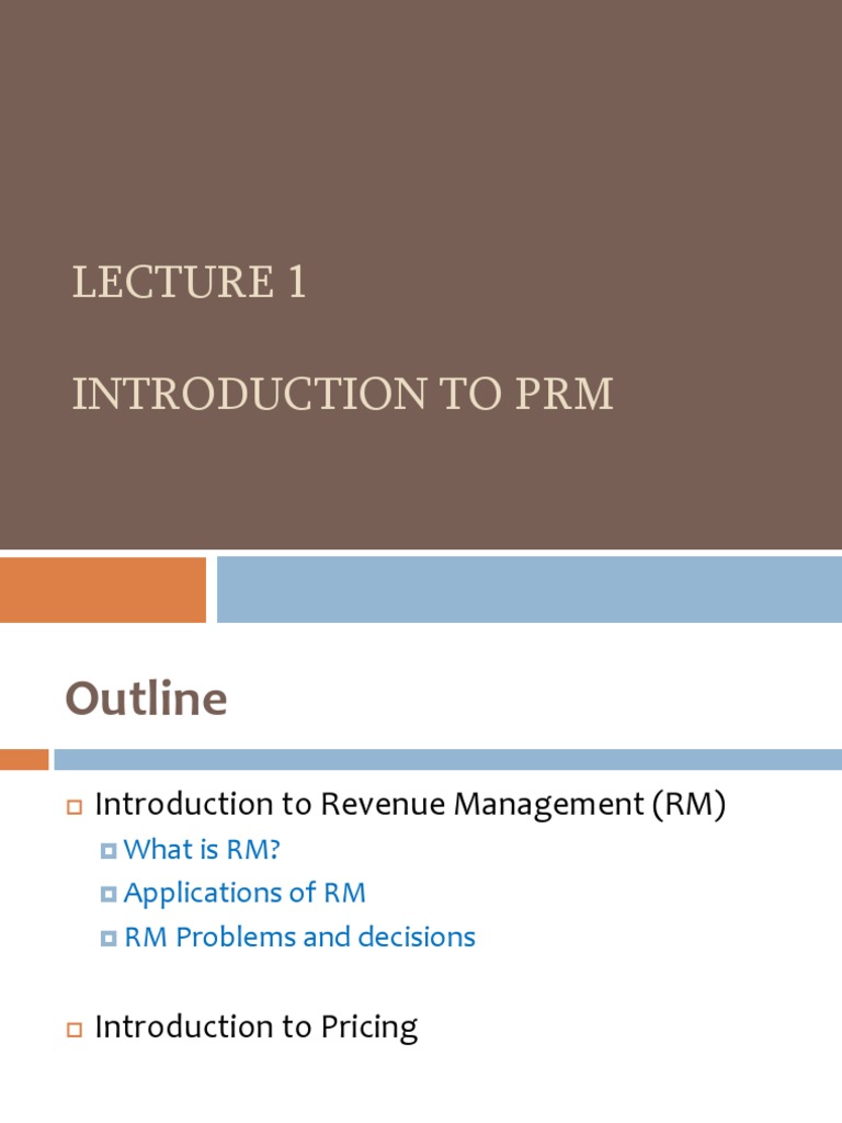 Introduction To PRM (S20) | PDF | Pricing | Analytics