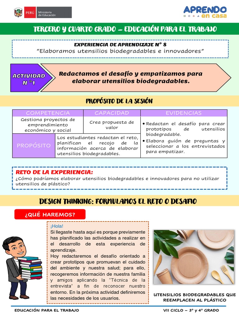 VIII EXPERIENCIA DE APRENDIZAJE - ACT 1 - 3° y 4° GRADO | PDF | El plastico