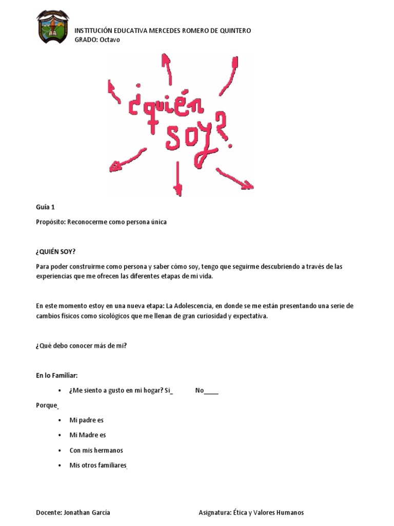 Autoconocimiento y Proyección Adolescente | PDF | Maestros