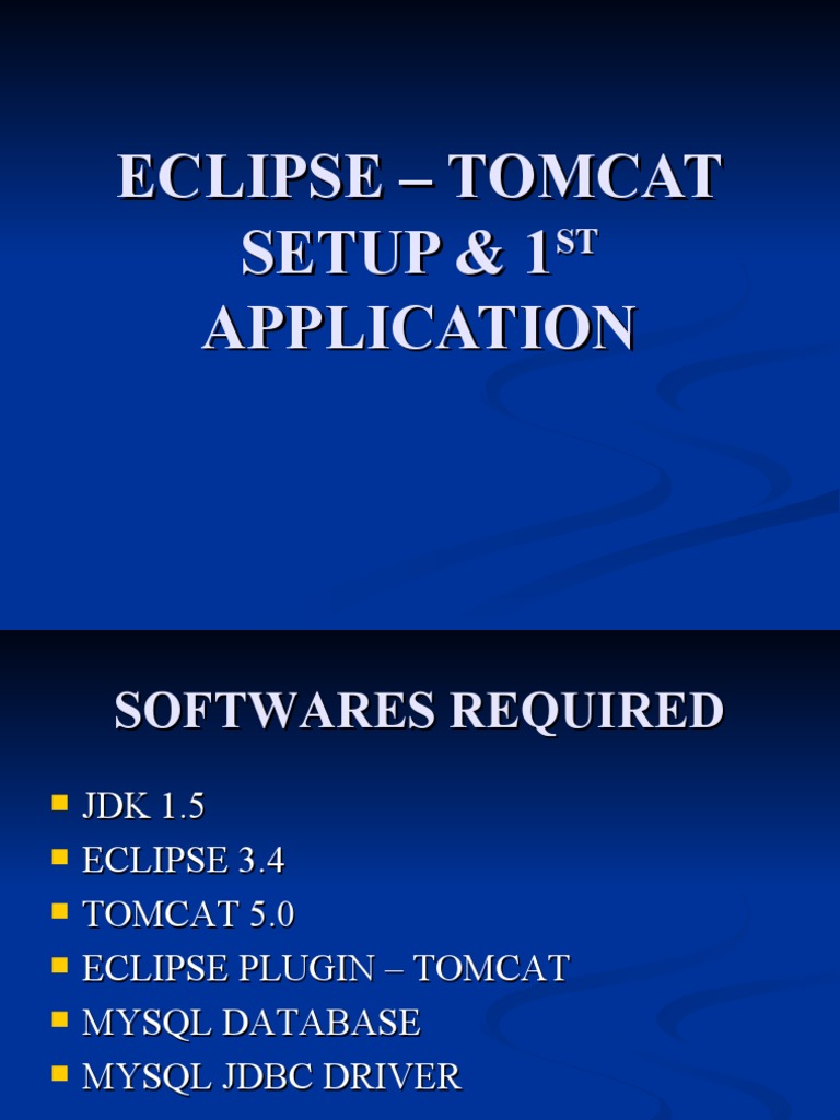 Eclipse - Tomcat Setup | PDF | Eclipse (Software) | My Sql