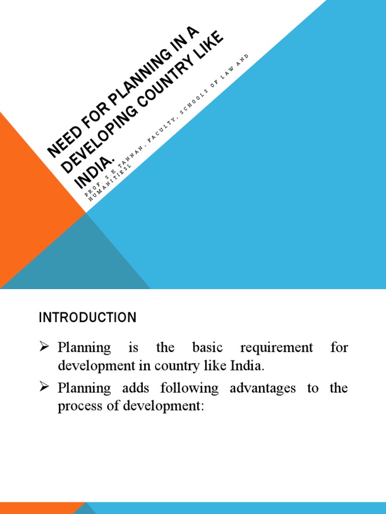 Need For Planning in A Developing Country Like India | PDF | Decision ...
