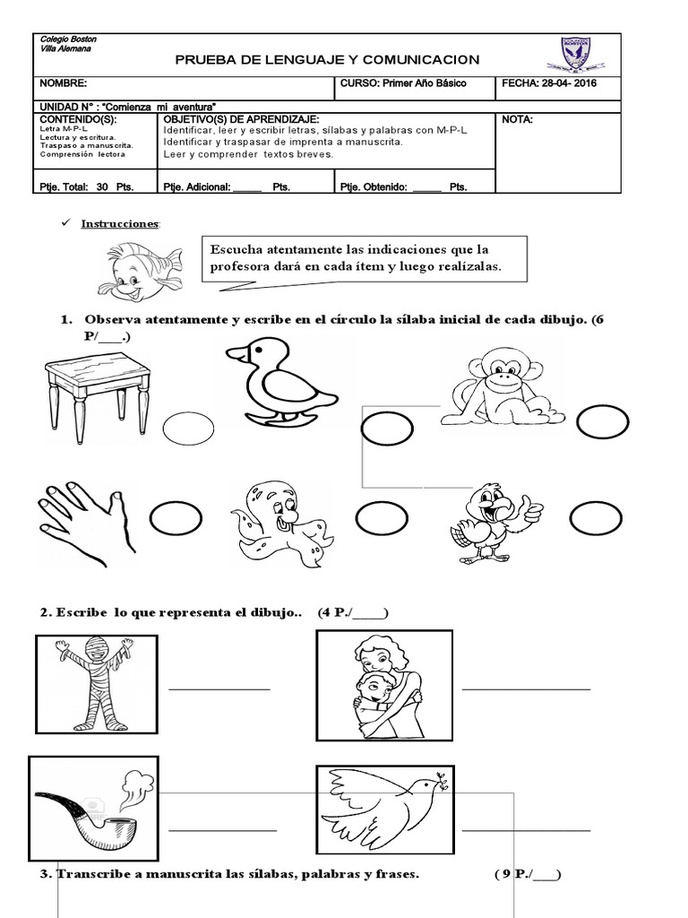 Guia Evaluada de Lenguaje | PDF