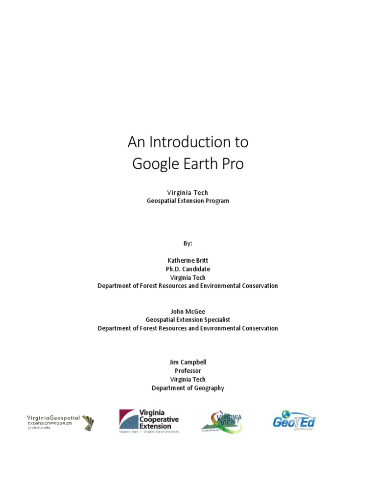 Google Earth Pro Guide for Geospatial Users | PDF | Window (Computing ...