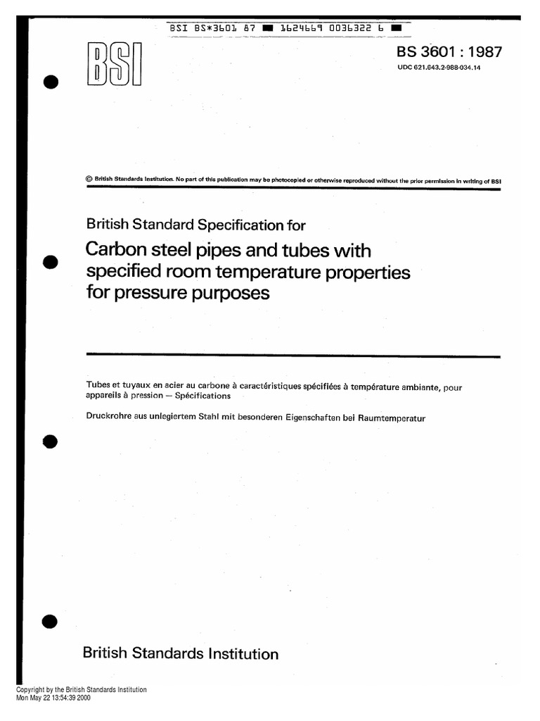 BS 3601-1987 | PDF | Home & Garden | Technology & Engineering