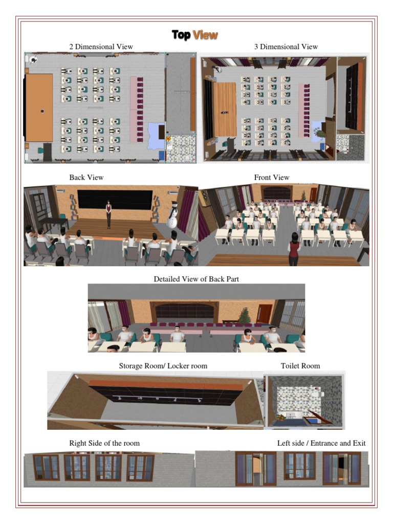 2 Dimensional View 3 Dimensional View | PDF | Classroom