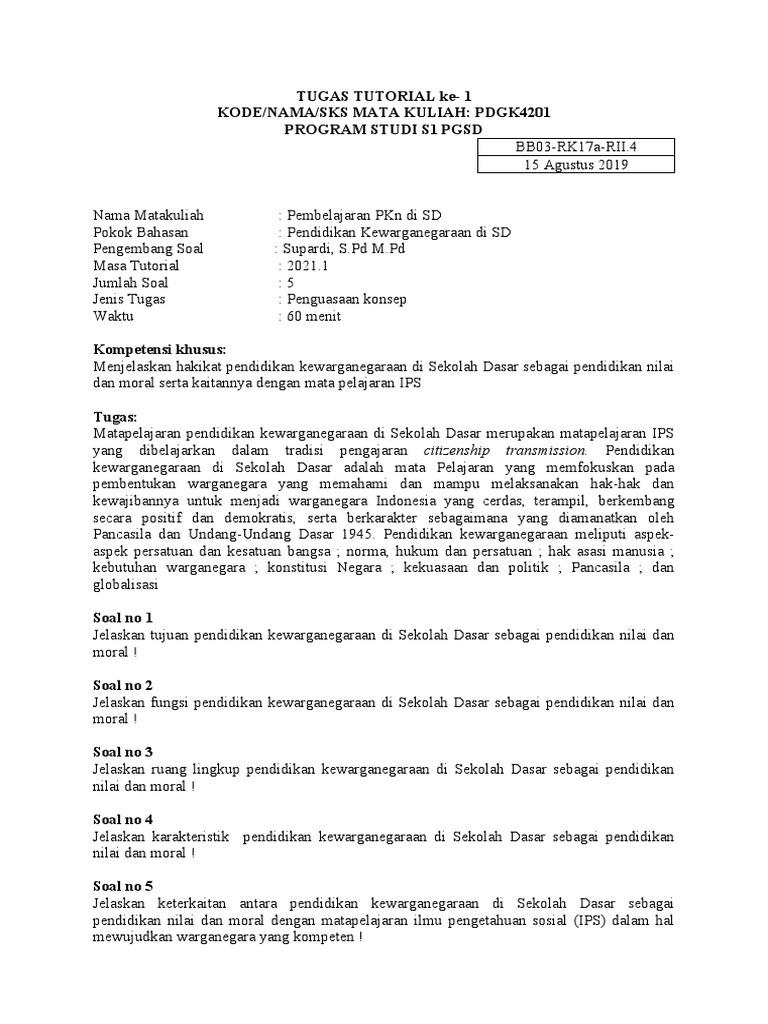 Tugas Tutorial 1 | PDF