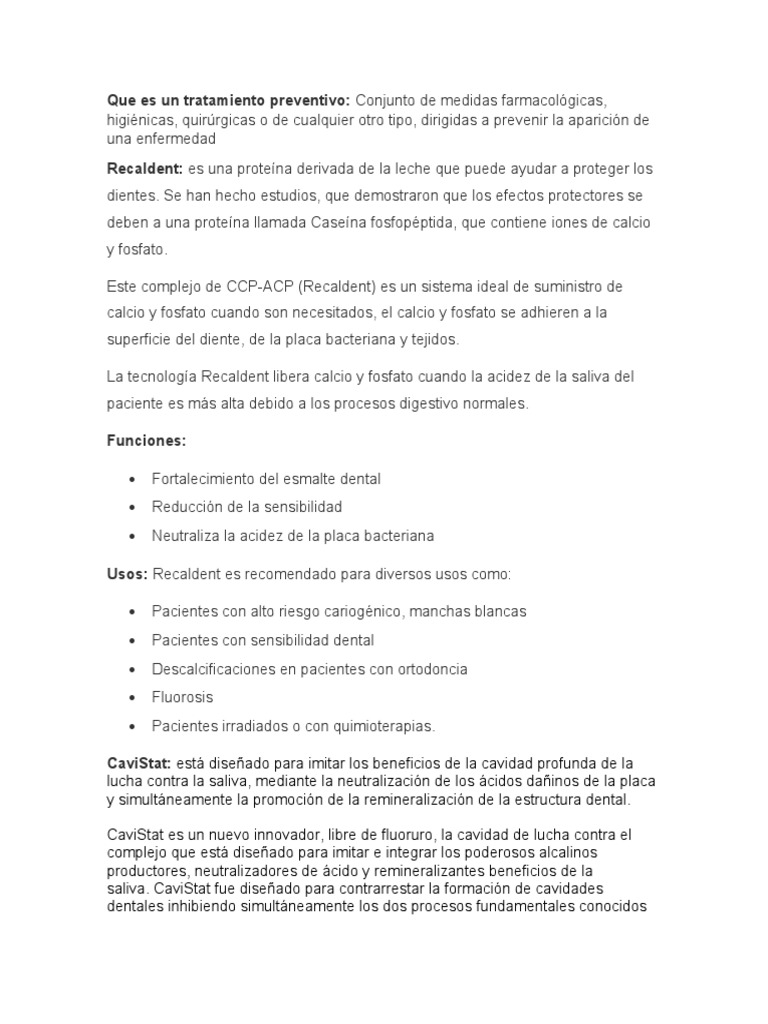 Recaldent | PDF | Calcio | Ácido