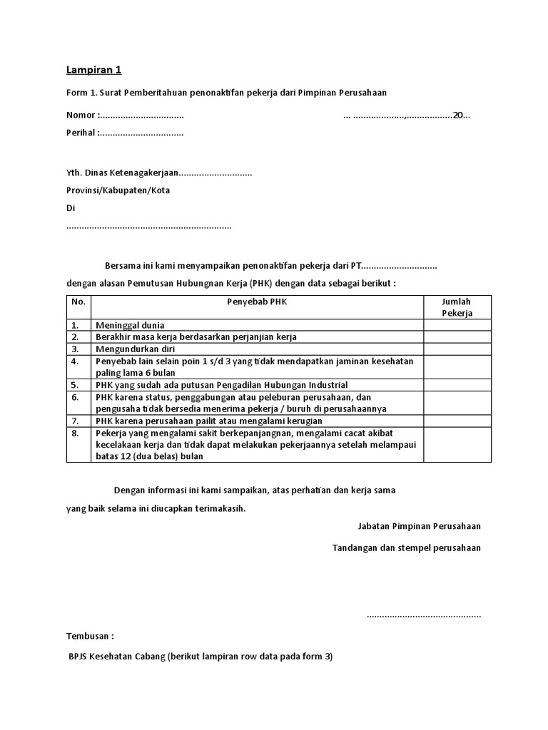 Surat PHK | PDF