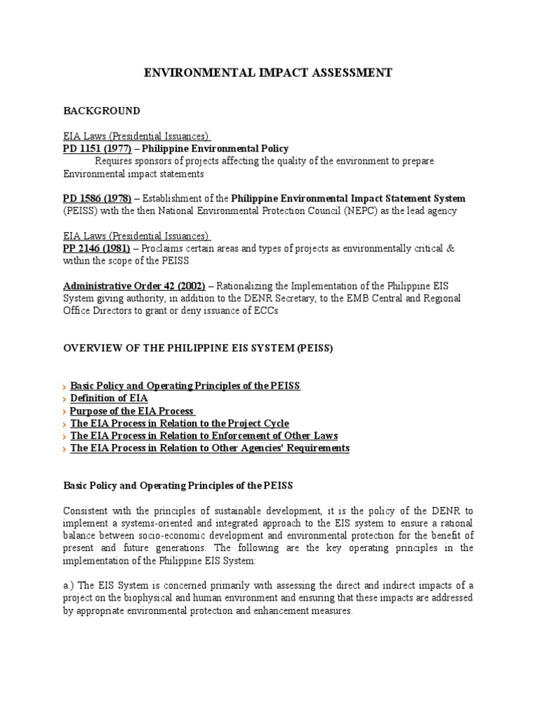 Environmental Impact Assessment | PDF | Environmental Impact Assessment ...