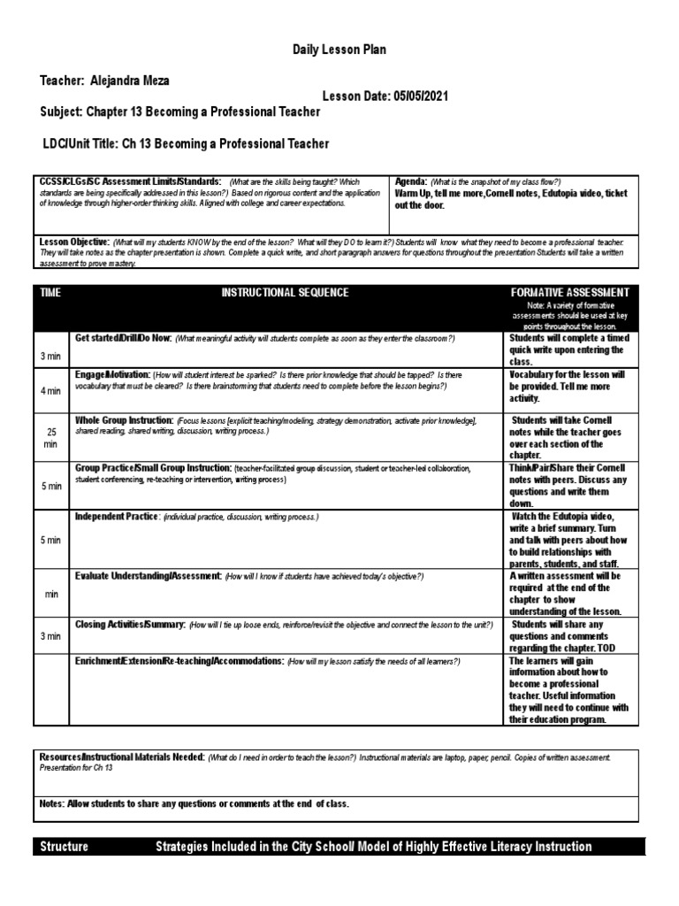 Lesson Plan Chapter 13 | PDF | Lesson Plan | Teachers