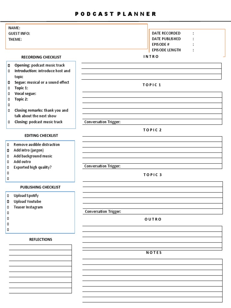 Podcast Planner | PDF