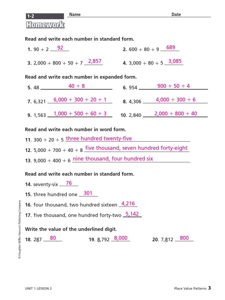 Unit 1 Lesson 2 Key Place Value Patterns | PDF | Mathematics | Encodings