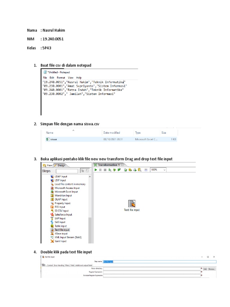 Menggunakan File CSV Di Pentaho | PDF | Komputer