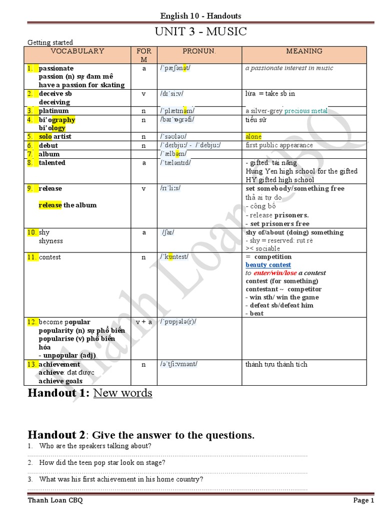 E10.unit 3 - Getting Started | PDF