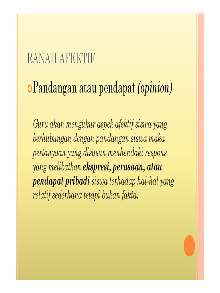 Taksonomi Bloom Ranah Afektif Dan Psikomotor | PDF