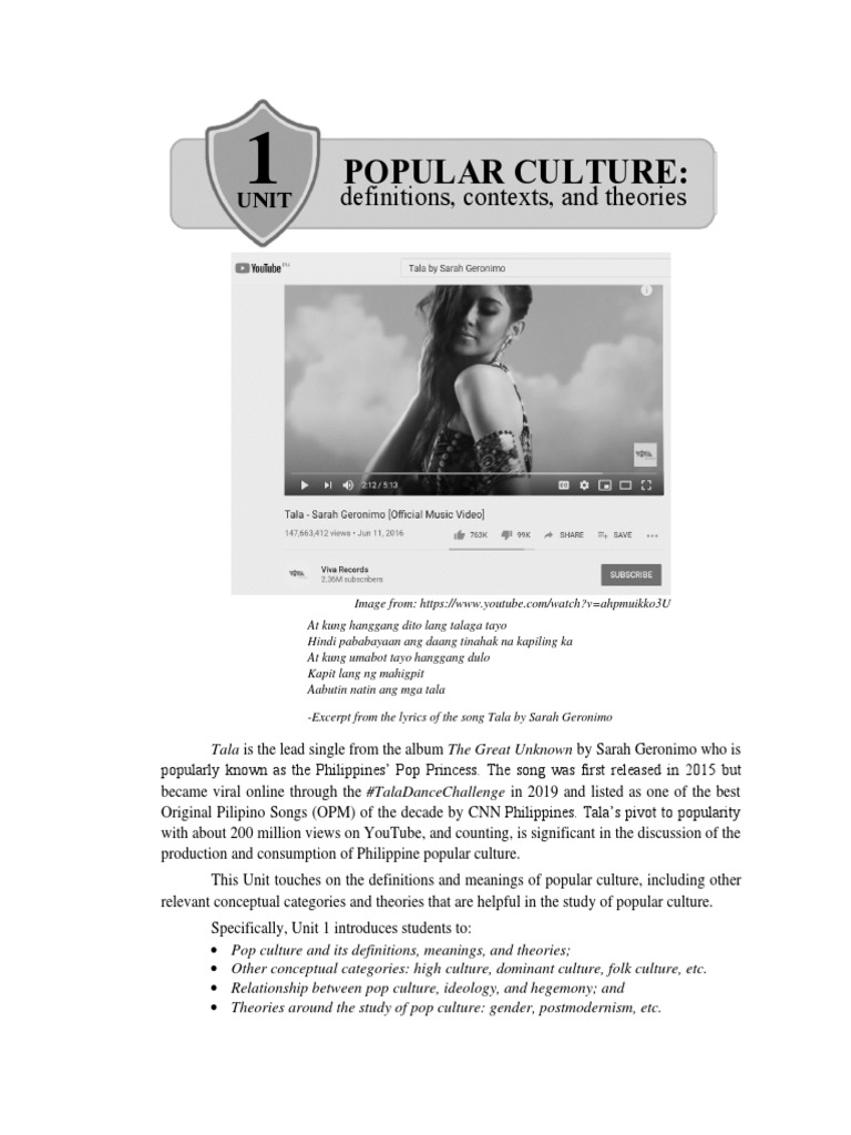 Popular Culture:: Definitions, Contexts, and Theories | PDF | Popular ...