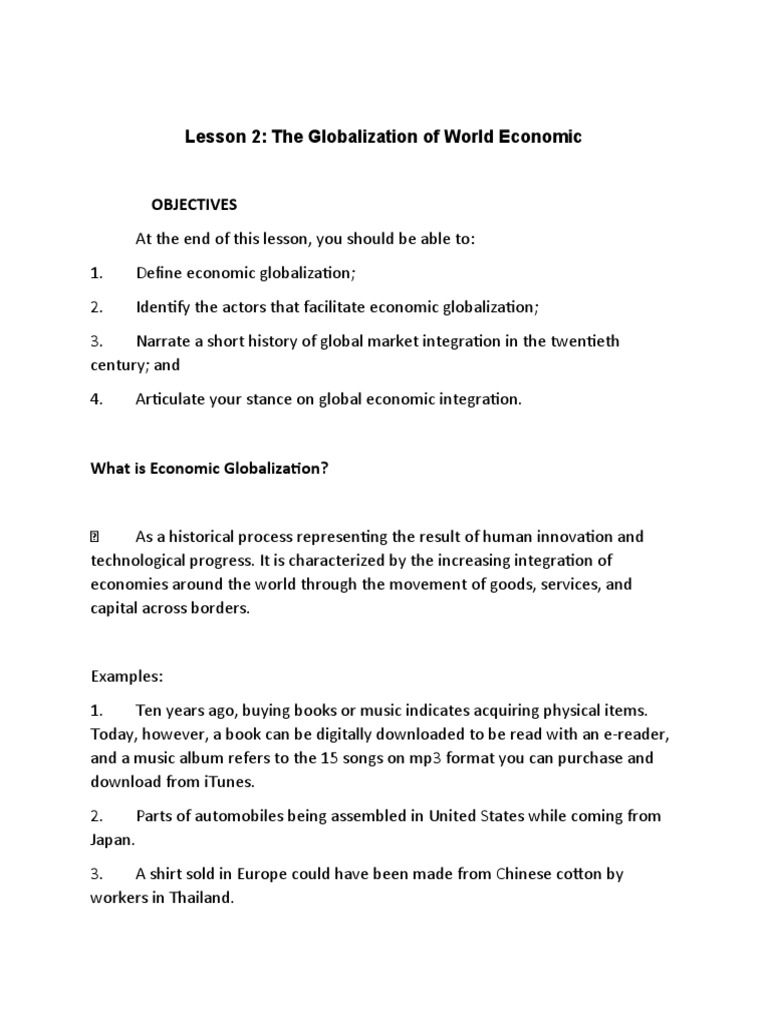 The Contemporary World Lesson 2 and 3 | PDF | Bretton Woods System ...