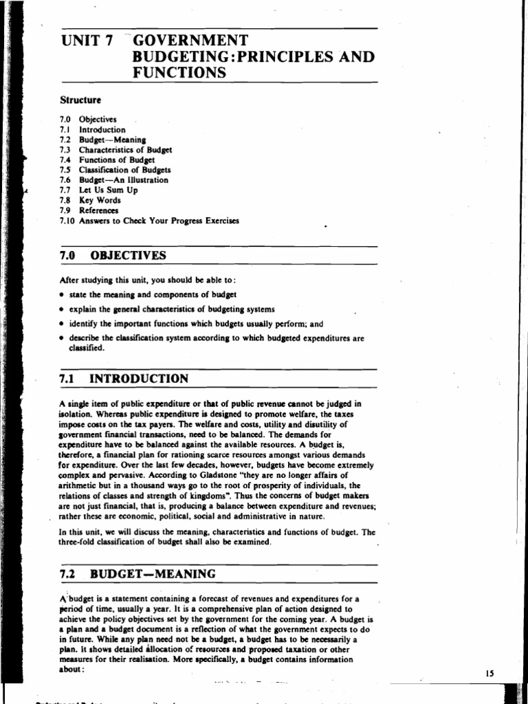 Budget - Meaning, Characteristics, Functions and Classification. | PDF ...