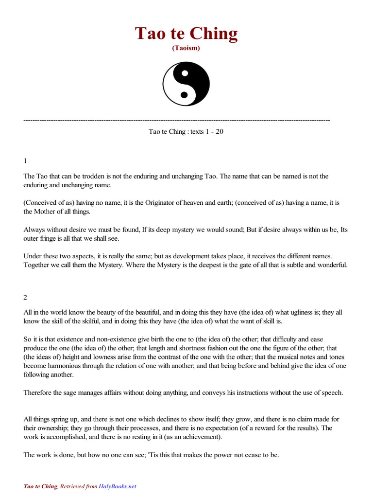 Tao Te Ching | Download Free PDF | Tao | Wisdom