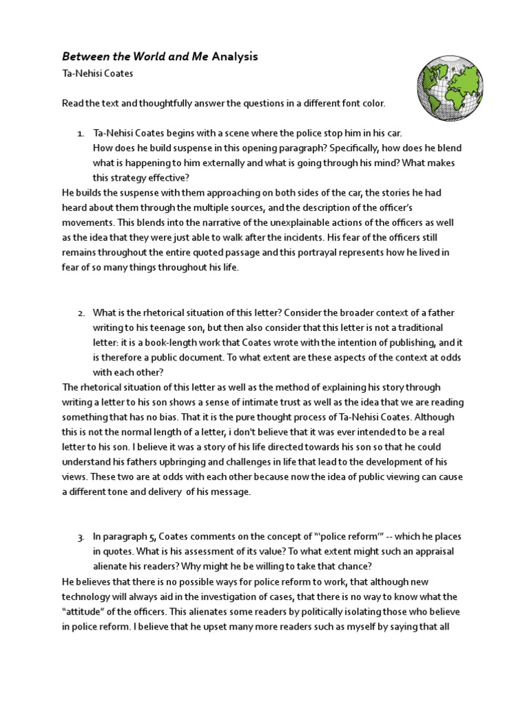 Analyzing Coates' "Between the World and Me" | PDF | Rhetoric | Narrative