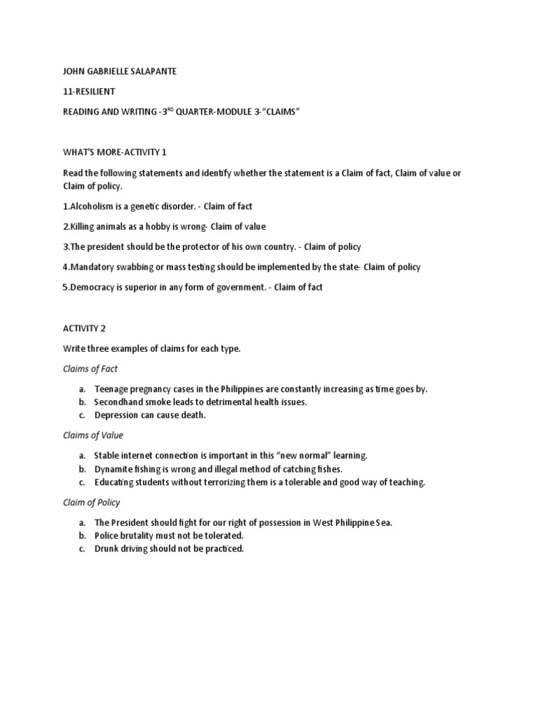 Understanding Claims in Writing | PDF | Immunity (Medical) | Vaccines