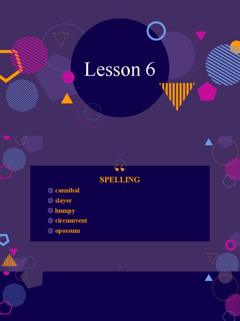 English 6 Lesson 6 | PDF