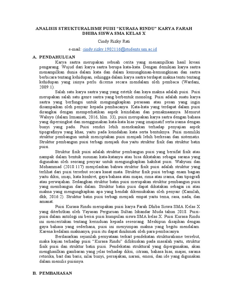 05 - Cindy Rizky Rati - 190211614884 - Final Kritik Puisi | PDF
