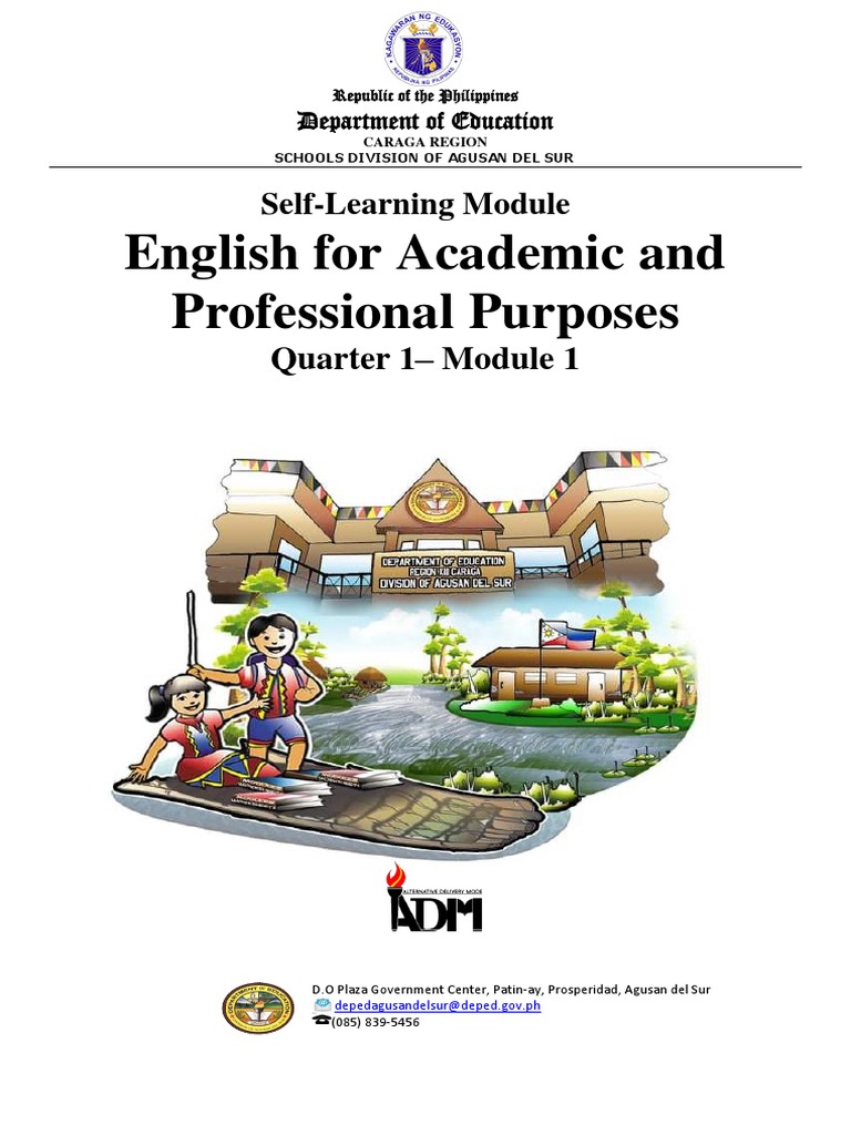 English For Academic and Professional Purposes: Quarter 1 - Module 1 ...