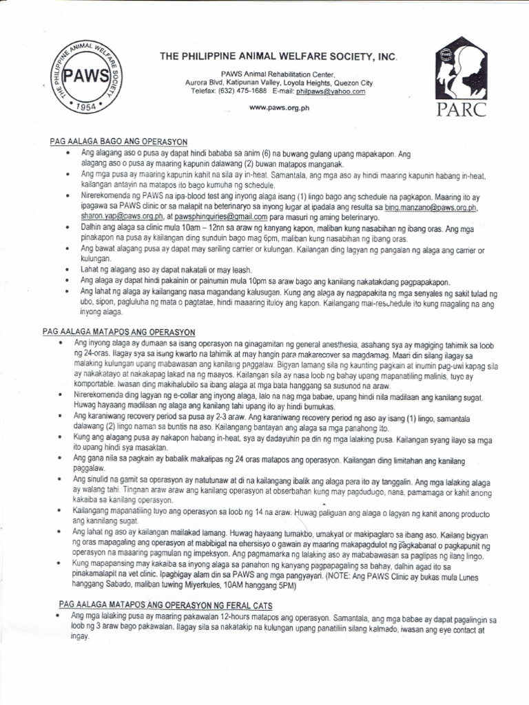 Pre Post Operative Care TAGALOG | PDF