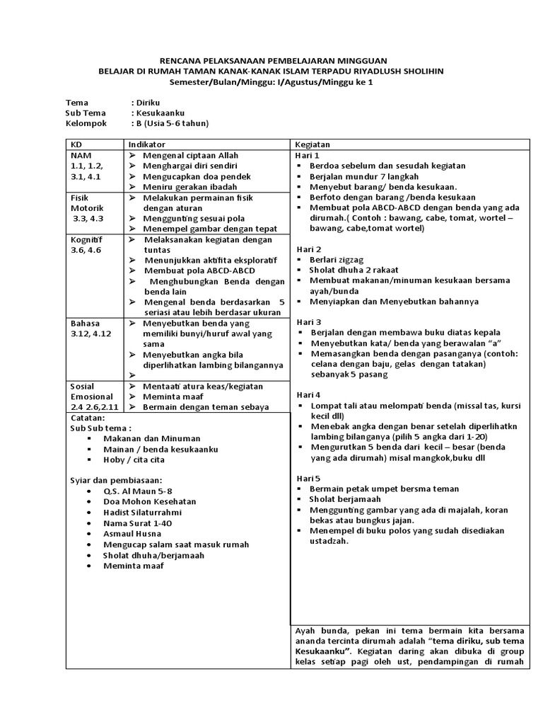 RPPM B - Kesukaanku | PDF