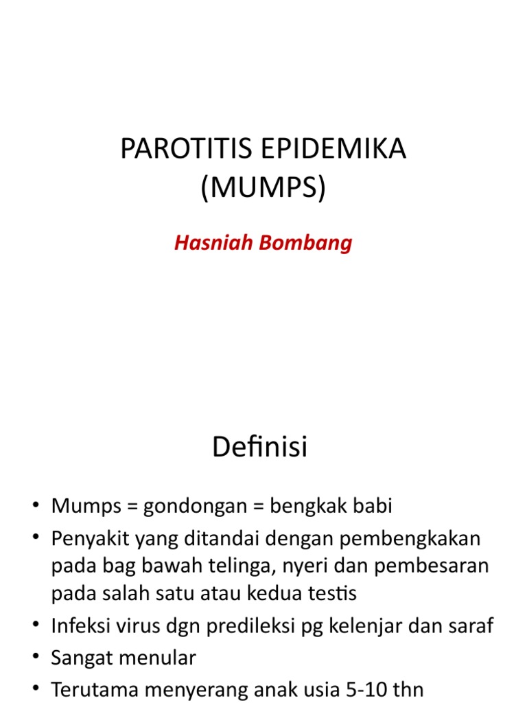 Definisi dan Gejala Parotitis Epidemika | PDF