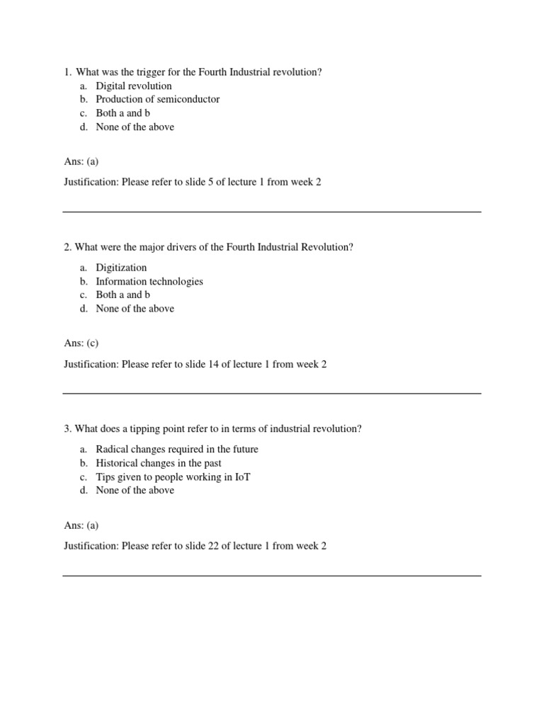 Introduction To Industry 4.0 and Industrial IoT Week 2 Quiz Solutions ...