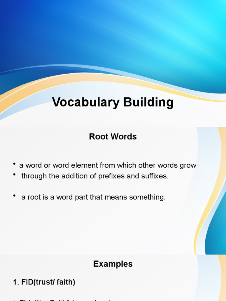 Vocabulary Building | PDF
