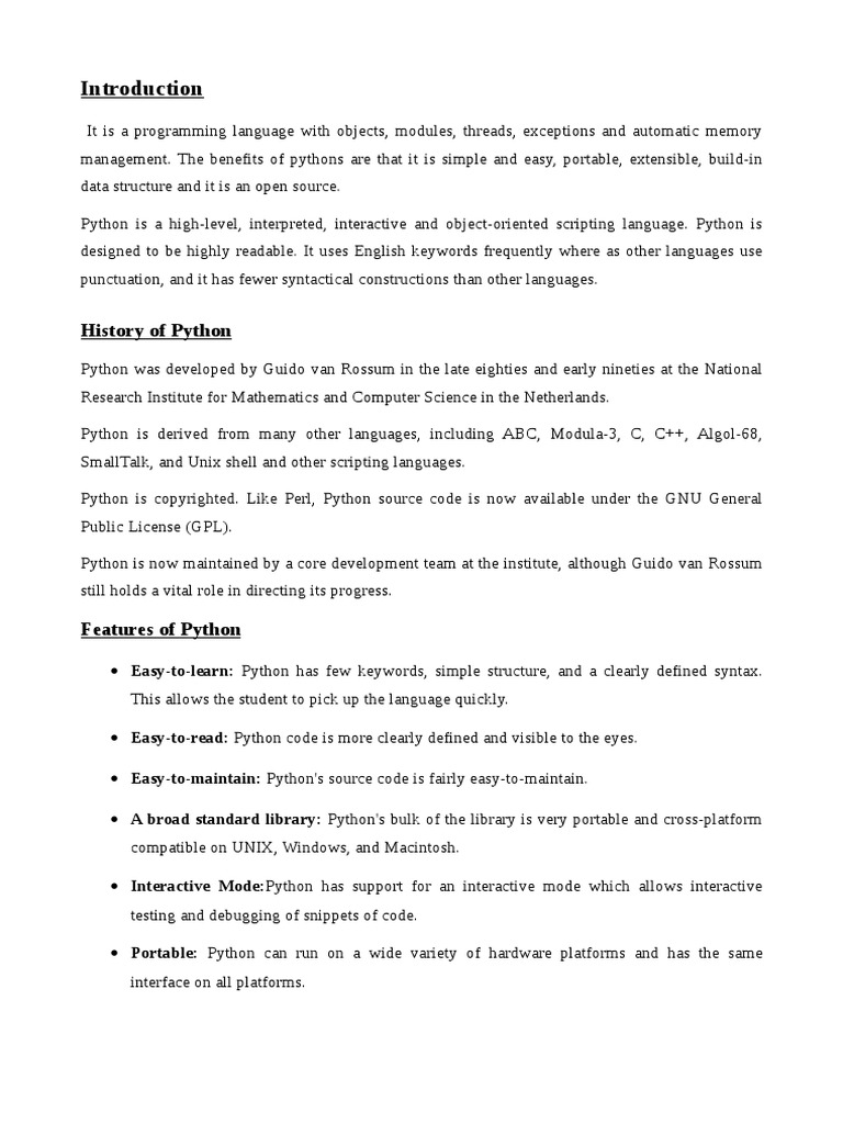 History of Python | PDF | Parameter (Computer Programming) | Anonymous ...