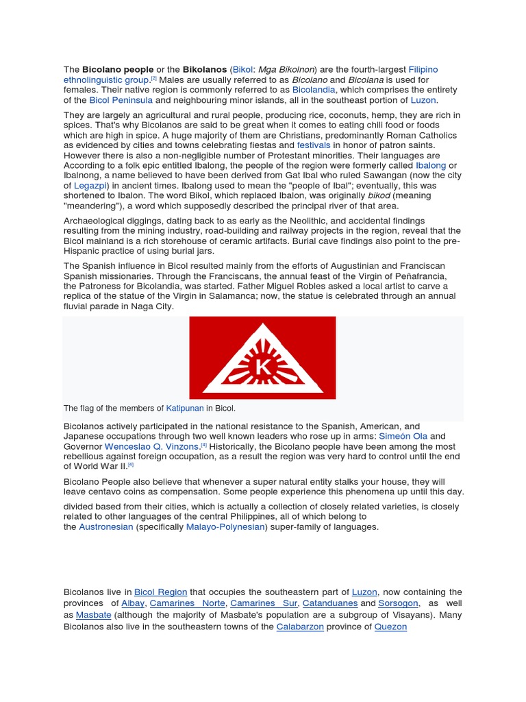 The Flag of The Members of in Bicol.: Katipunan | PDF