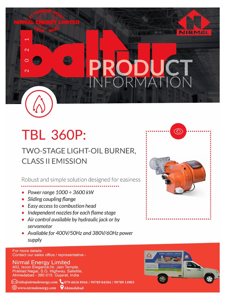 Two Stage Light Oil Burner TBL 360 P - ENG-image-with NEL Logo PDF | PDF