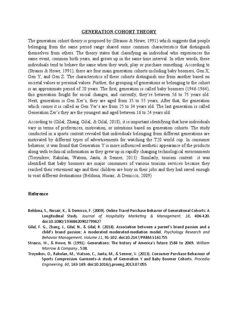 Generation Cohort Theory: Behavior Management, Volume 11, 91-102. doi ...