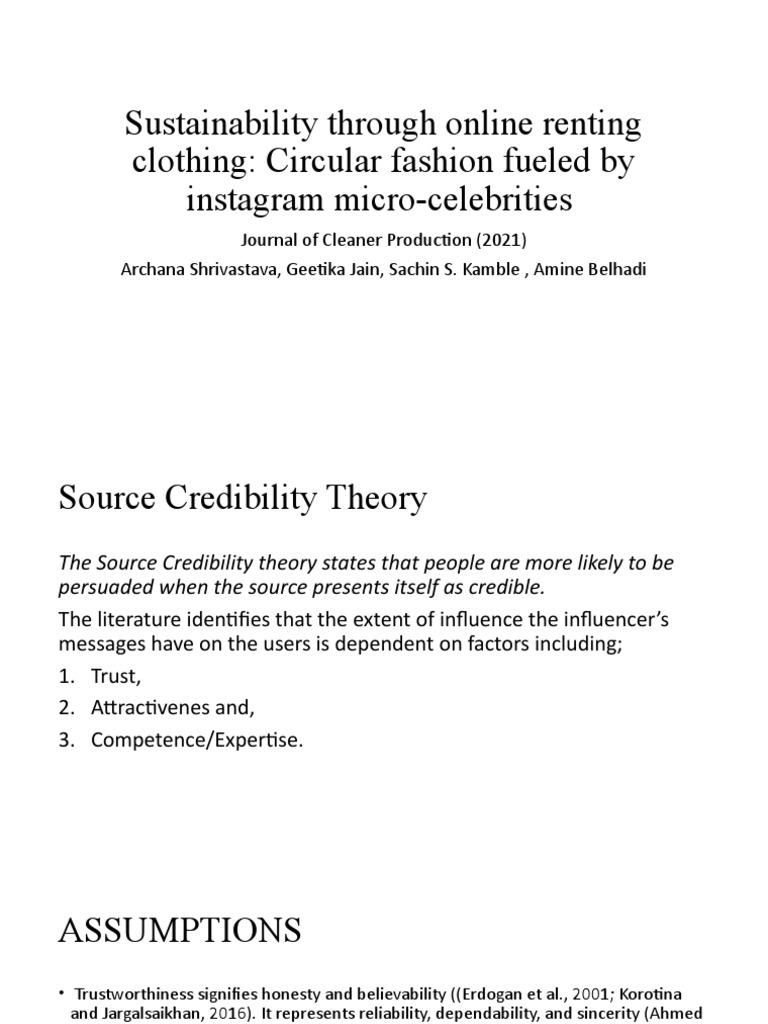 Source Credibility Theory | PDF | Credibility | Fashion