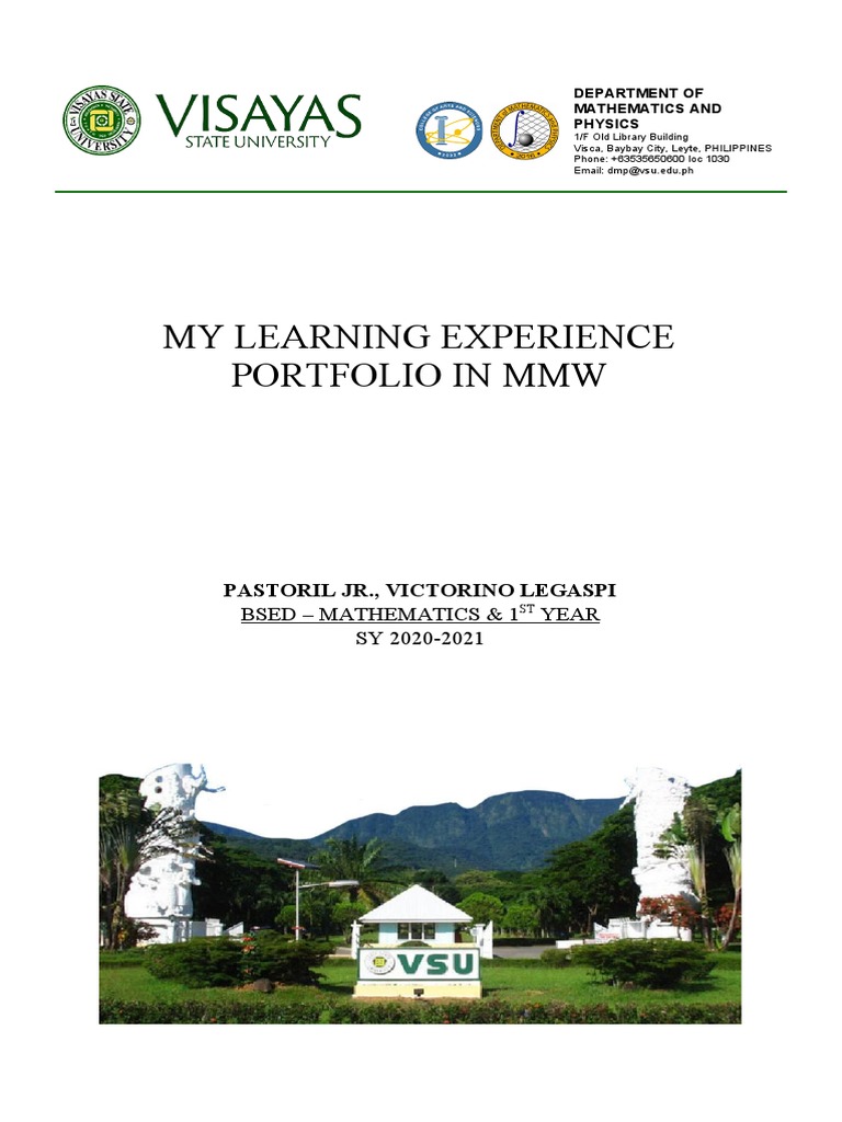 Mathematics Portfolio Detailing Learning Experiences and Reflections in ...