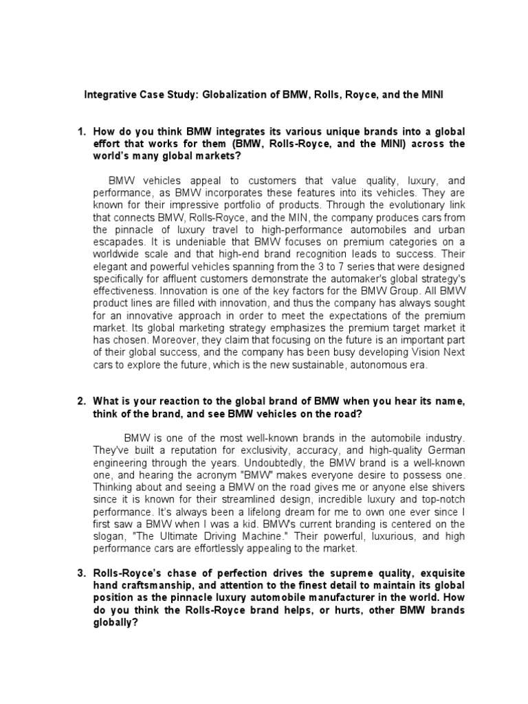 BMW Integrative Case Study | PDF | Bmw | Brand
