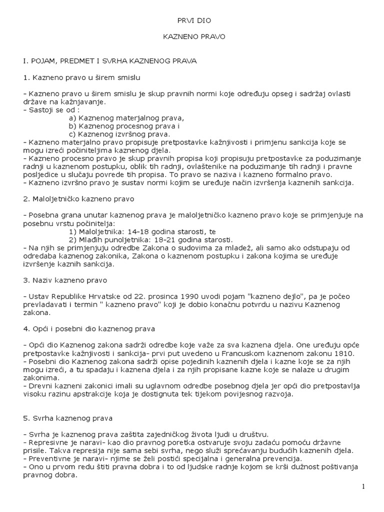 Skripta Iz Kaznenog Prava Opci | PDF