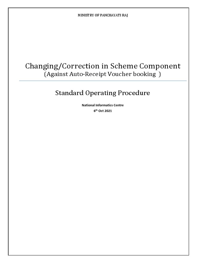 SOP for Scheme Component Correction | PDF | Finance & Money Management