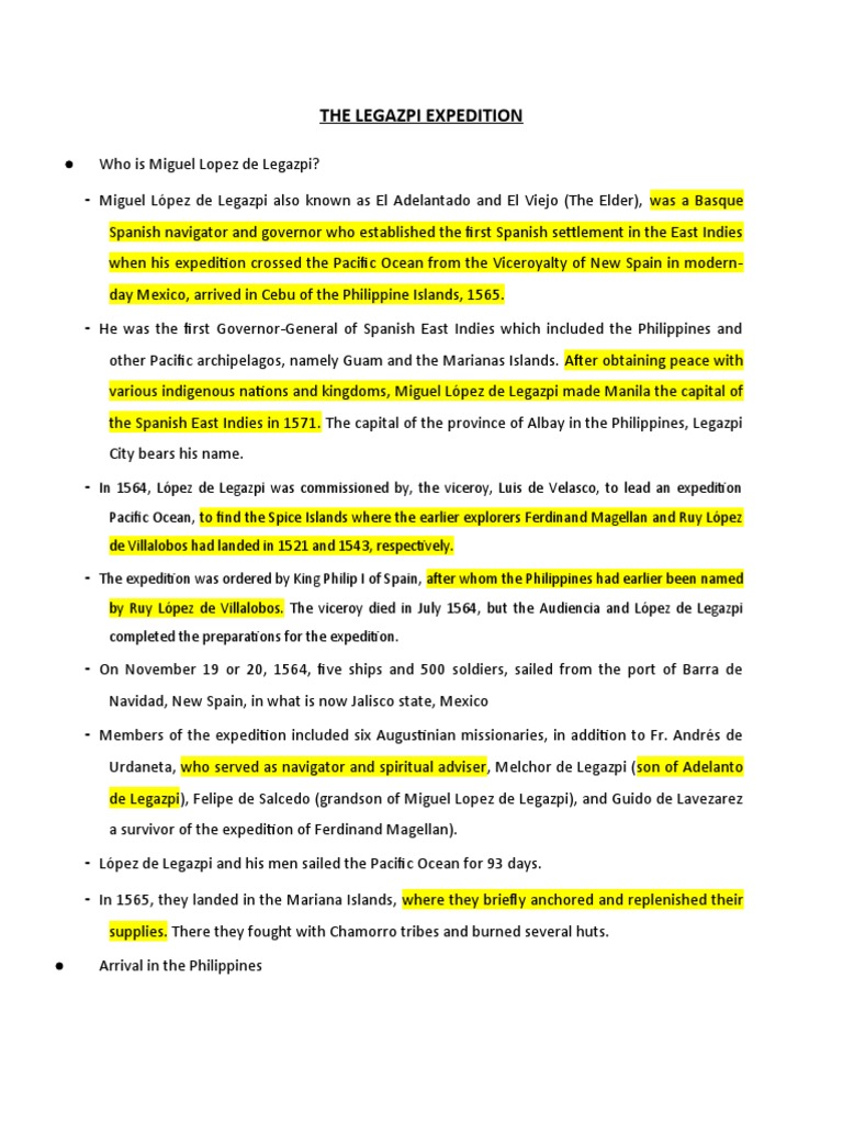 Legazpi Expedition | PDF | Former Spanish Colonies | Spanish Empire
