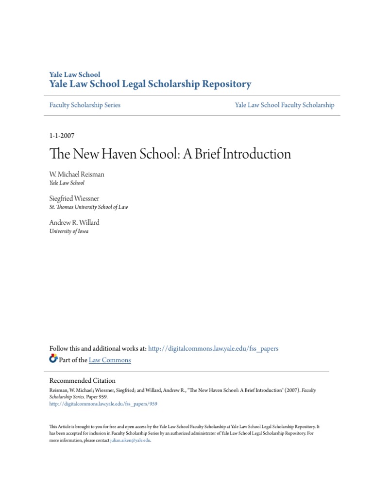 The New Haven School - A Brief Introduction | PDF | Jurisprudence | Science