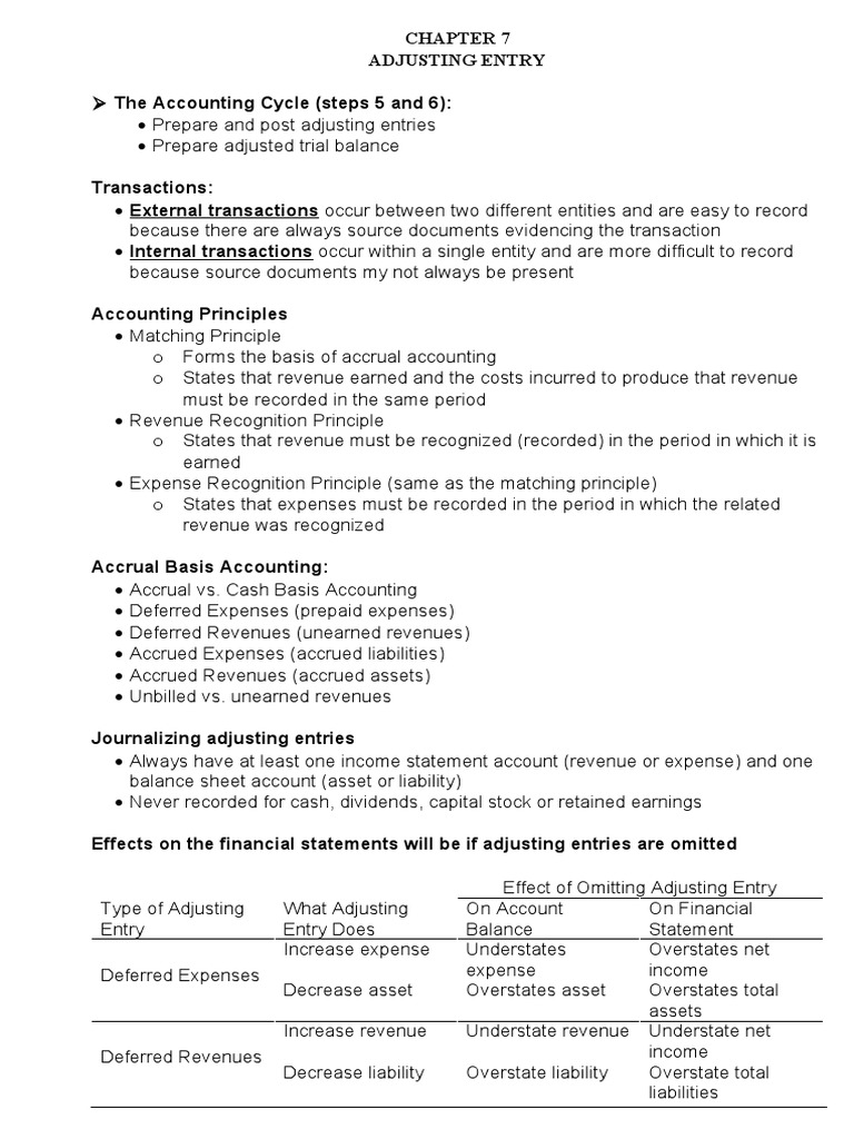 Adjusting Entry - Lecture | PDF | Debits And Credits | Deferral